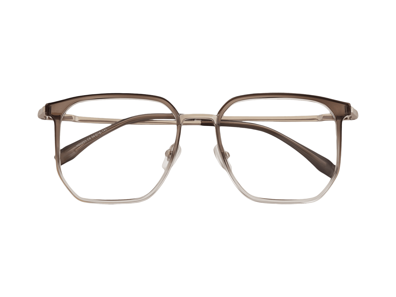 Jose Crystal Gradient Brown Gold Square Eyeglasses – Eydology